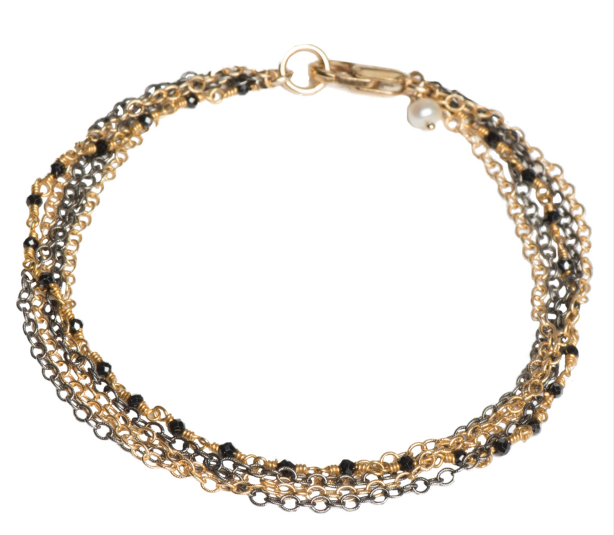 Morgan Bracelet-14K GF/18K Vermeil/Black Rhodium SS/Bl. Spinel – R Grey Gallery